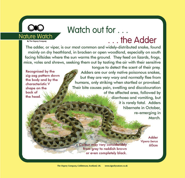 'Adder' Nature Watch Panel – Osprey Signs