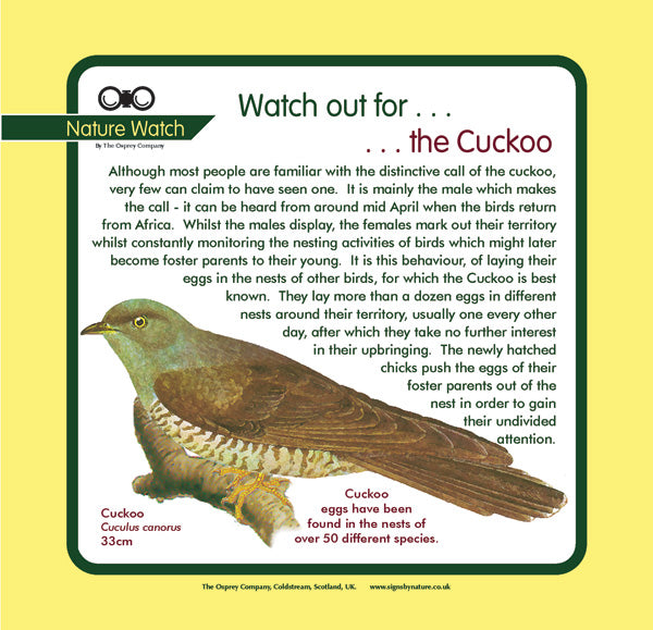 'Cuckoo' Nature Watch Panel – Osprey Signs